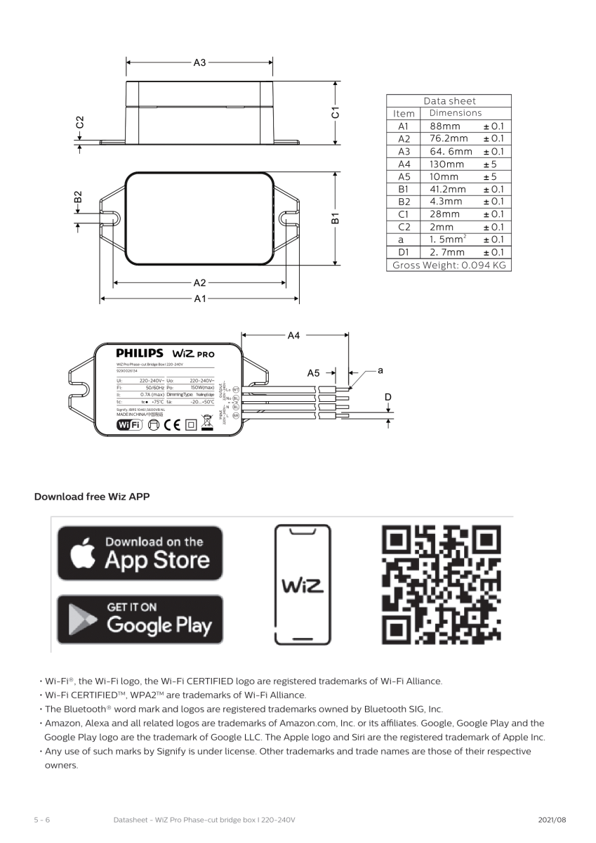 WiZ Pro Phase-cut Bridge Box I 220-240V